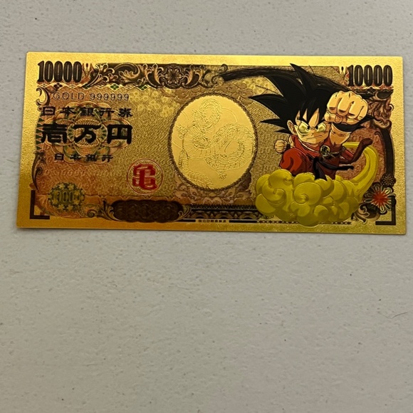 Unbranded | Other | Dragonball Goku Punch Gold Banknote Anime Bulma ...